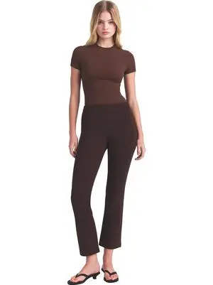 SKIMS The Essential Collection High Waisted Cropped Kick Flare Pant - Espresso
