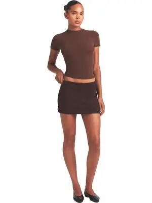 SKIMS The Essential Collection Mini Skort - Espresso