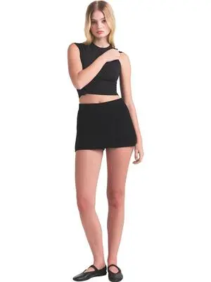 SKIMS The Essential Collection Mini Skort - Obsidian