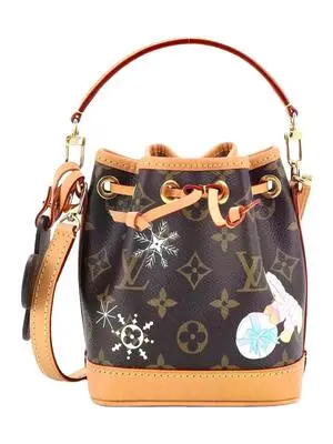 LOUIS VUITTON Noe Nm Handbag Limited Edition Vivienne Xmas Monogram Canvas Nano - Brown