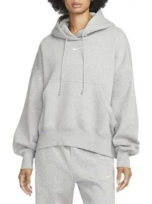 Nike Sportswear Phoenix Fleece Oversized Pullover Hoodie - Dk Grey Heather/sail
