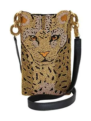 MARY FRANCES ACCESSORIES Gone Wild Crossbody Phone Bag - Gold