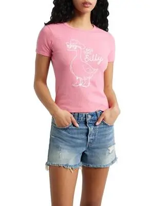 VINYL ICONS Graphic Baby Tee - Fuschia Pink
