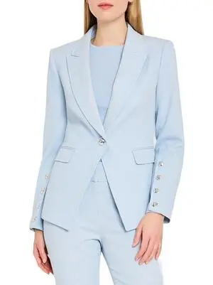TAHARI ASL One-button Blazer - Ice Blue