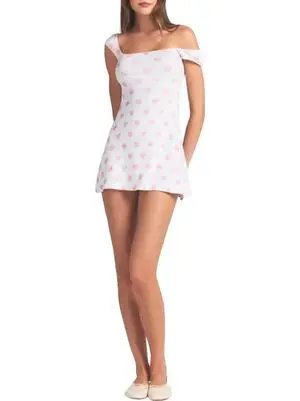 SKIMS Pointelle Mini Nightgown - Snow Lace Hearts