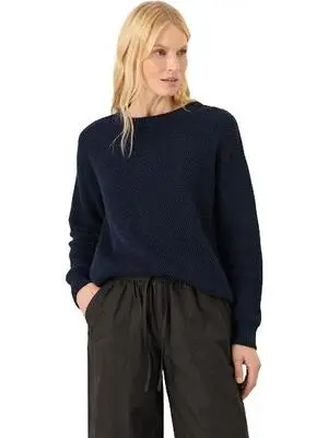 PACT Organic Cotton Shoreline Pullover Sweater - Navy