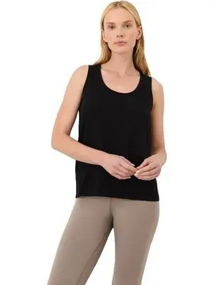PACT Luxe Essential Scoop Neck Tank - Black