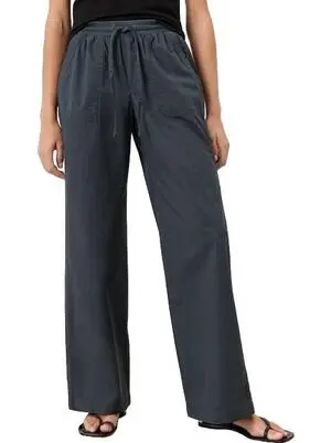 PACT Organic Cotton Stretch Poplin Wide Leg Pant - Steel Blue