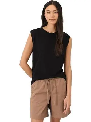 PACT Organic Cotton Featherweight Slub Relaxed Muscle Tee - Black
