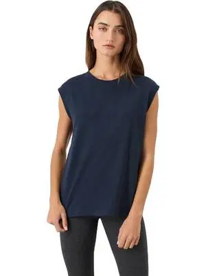 PACT Organic Cotton Featherweight Slub Relaxed Muscle Tee - Navy