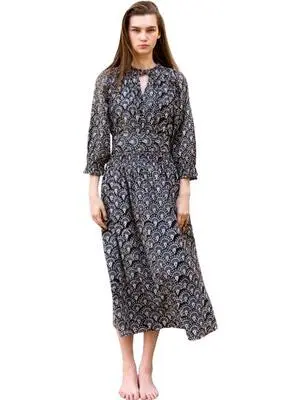 CQC LA Hand-printed Dree Maxi Dress - Black - M/l