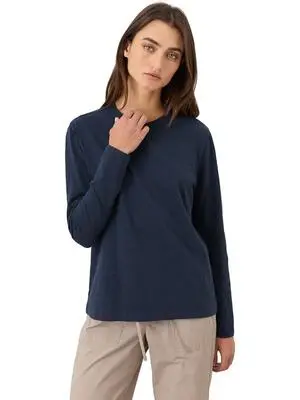 PACT Organic Cotton Soft-slub Essential Long Sleeve Tee - Navy