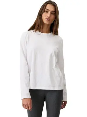PACT Organic Cotton Soft-slub Essential Long Sleeve Tee - White