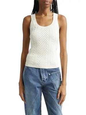 JW Anderson Cable-knit Sweater Tank - Ivory