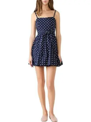 Steve Madden Dasia Polka Dot Mini Dress - Sailor Blue