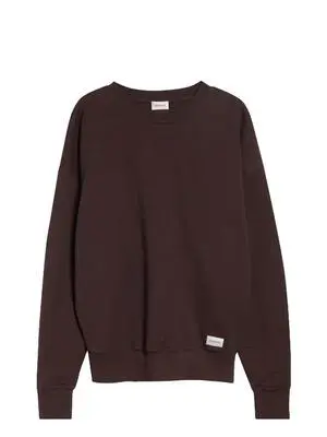 Saint Laurent Logo Cotton Crewneck Sweatshirt - Taupe Glace