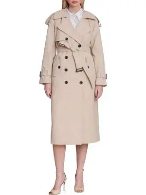 Avec Les Filles Belted Long Trench Coat - Wheat