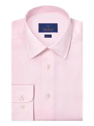 David Donahue Slim Fit Stretch Twill Dress Shirt - Pink