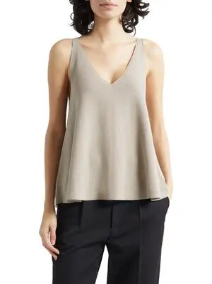 Giorgio Armani V-neck Knit Tank - Tan