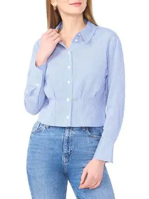 Vince Camuto Pleat Waist Button-up Shirt - Classic Blue