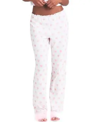 SKIMS Straight Leg Pajama Pants - Snow Lace Hearts