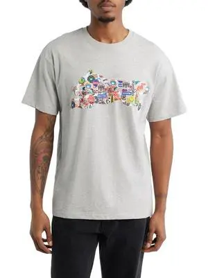 ICECREAM Stickers Graphic T-shirt - Heather Gray