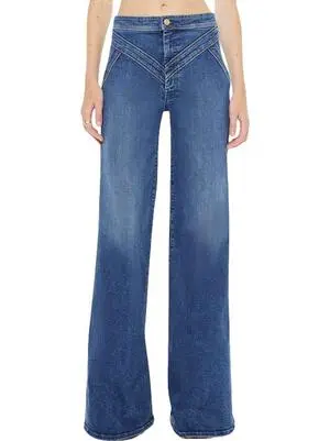 MOTHER Criss Cross Roller Heel Wide Leg Jeans - Prized Possession