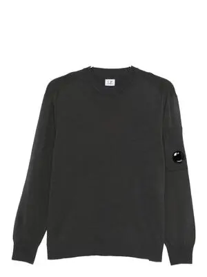 C.P. COMPANY C. P. Company Logo Wool Crewneck Sweater - Grey