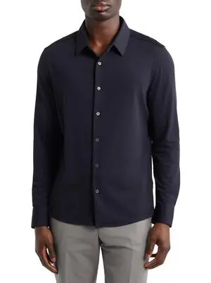 7 Diamonds Aldridge Knit Button-up Shirt - Midnight