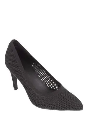 Tahari Pointed Toe Knit Pumps - Black