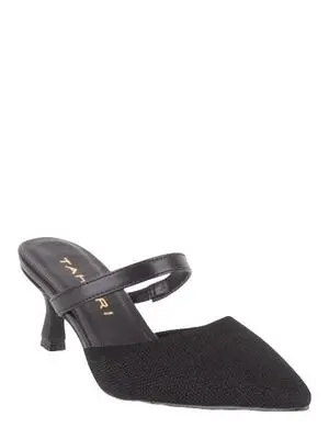 Tahari Fuji Pointed Toe Kitten Heel Mule - Black