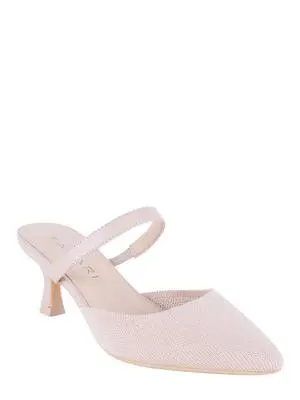 Tahari Fuji Pointed Toe Kitten Heel Mule - Natural