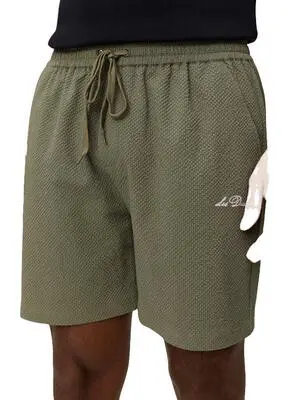 LES DEUX Stan Seersucker Swim Shorts - Lichen Green