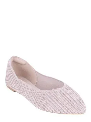 Tahari Maldives Pointed Toe Flat - Natural/pink