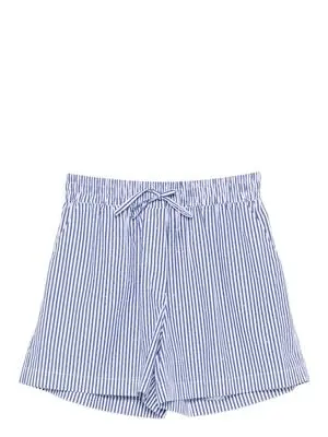 PAROSH Striped Cotton Shorts - Blue