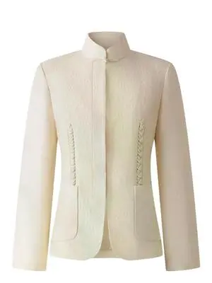 Shanghai Tang Wool-blend Textured Jacket - White