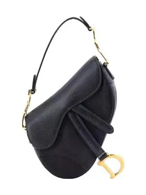 Dior Saddle Handbag Leather Mini Shoulder Bag - Black