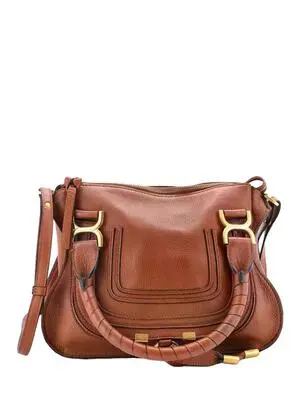 Chloé Marcie Leather Small Satchel - Brown