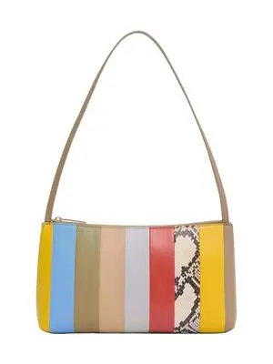 MANSUR GAVRIEL Gaia Striped Snakeskin Shoulder Bag Neutrals