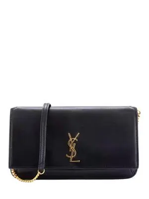 Saint Laurent Monogram Phone Holder Shoulder Bag - Black