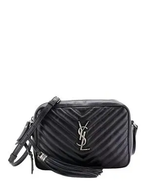 Saint Laurent Lou Camera Bag Matelasse Chevron Leather Small - Black