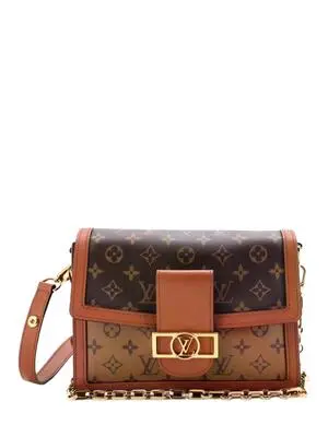 LOUIS VUITTON Dauphine Reverse Monogram Canvas Mm Shoulder Bag - Brown