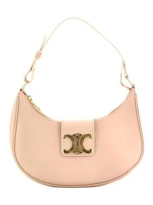 Celine Ava Triomphe Leather Shoulder Bag - Neutrals