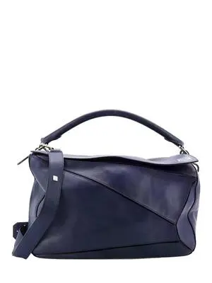 Loewe Puzzle Leather Large Satchel - Blue