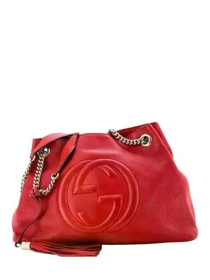 Gucci Soho Chain Strap Leather Medium Shoulder Bag - Red