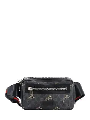 Gucci Printed Gg Coated Canvas Belt Bag - Black