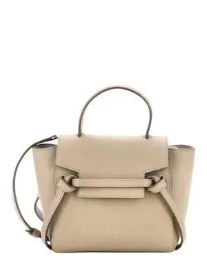 Celine Belt Bag Textured Leather Pico Shoulder Bag - Neutrals