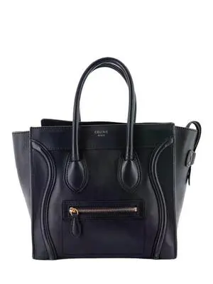 Celine Luggage Grainy Leather Micro Tote - Blue
