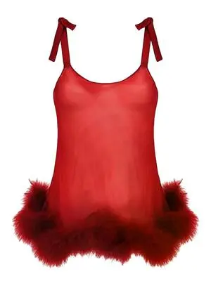 GILDA & PEARL Bow Trim Babydoll - Red
