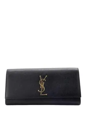 Saint Laurent Classic Monogram Leather Clutch Bag - Black